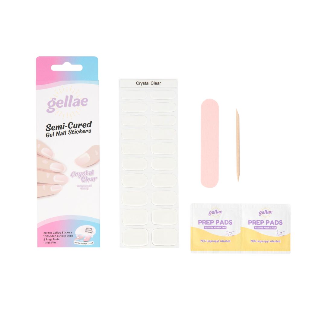 Crystal Clear DIY Semicured Gel Nail Sticker Kit (STOP NAIL BITING ...