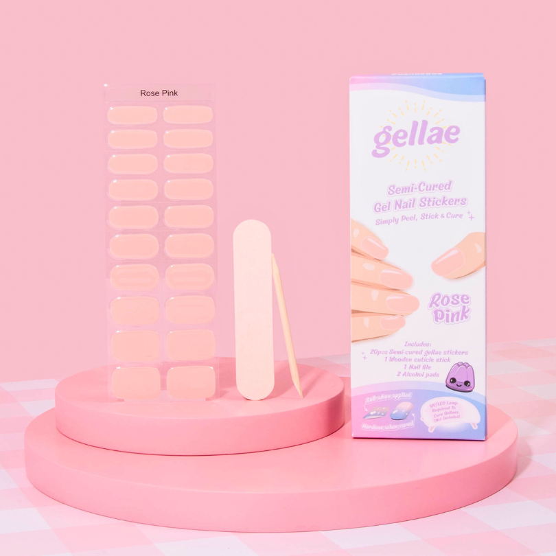 Rose Pink DIY Semicured Gel Nail Sticker Kit | Gellae – Gellae