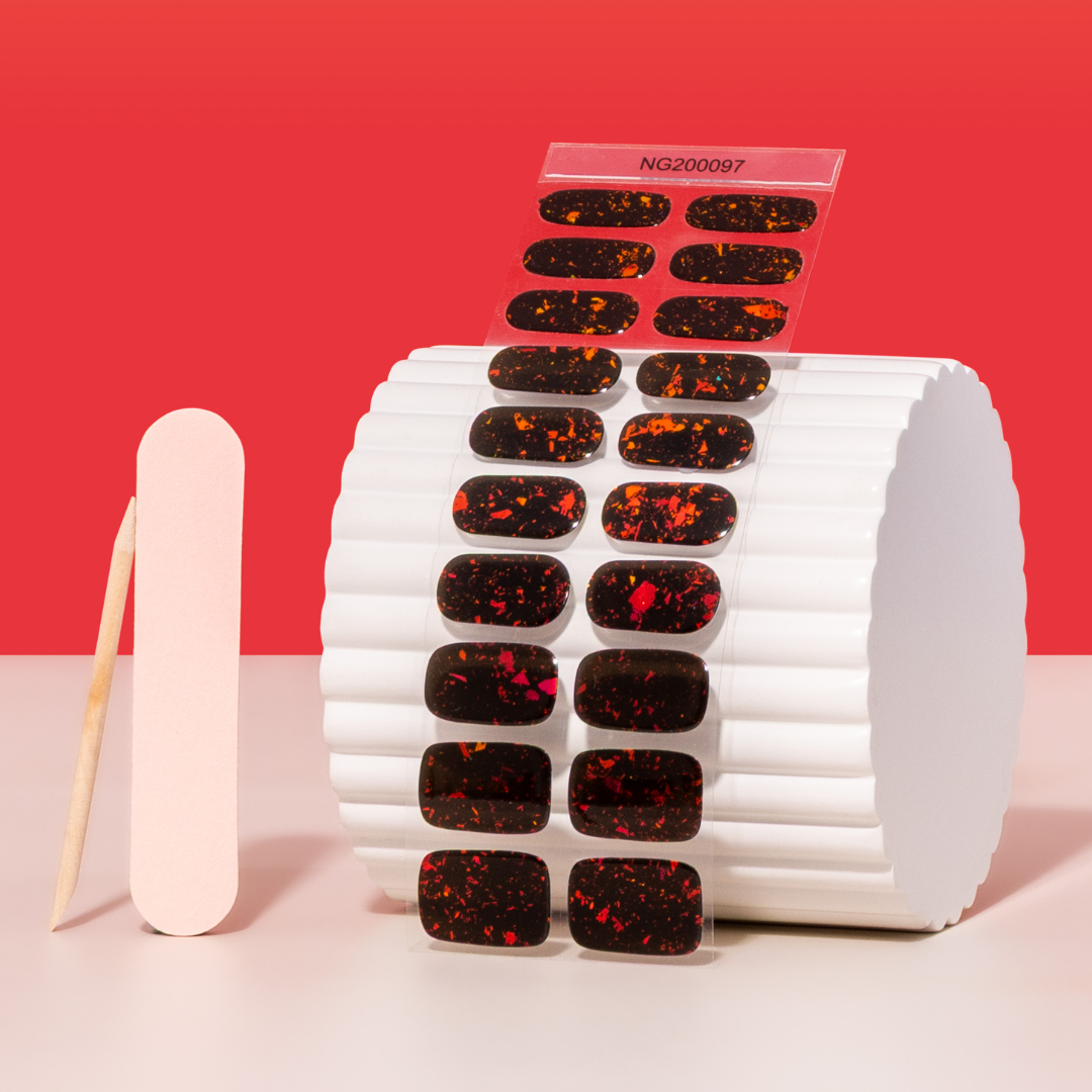 Embers By Night (Speckled) DIY Semicured Gel Nail Sticker Kit | Gellae ...