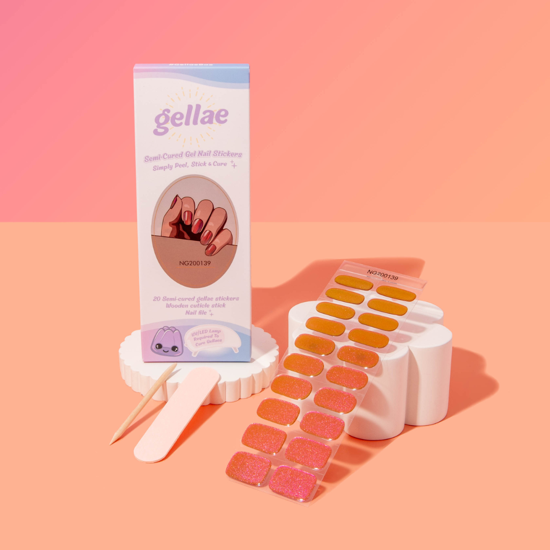 Tropical Sunset Chameleon DIY Semicured Gel Nail Sticker Kit | Gellae ...