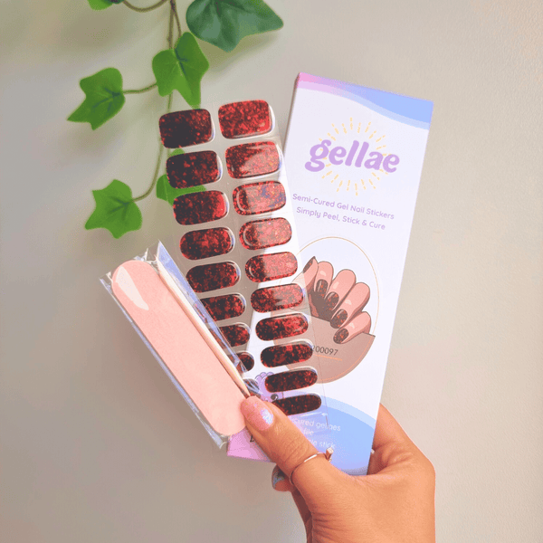 Embers By Night (Speckled) DIY Semicured Gel Nail Sticker Kit | Gellae ...